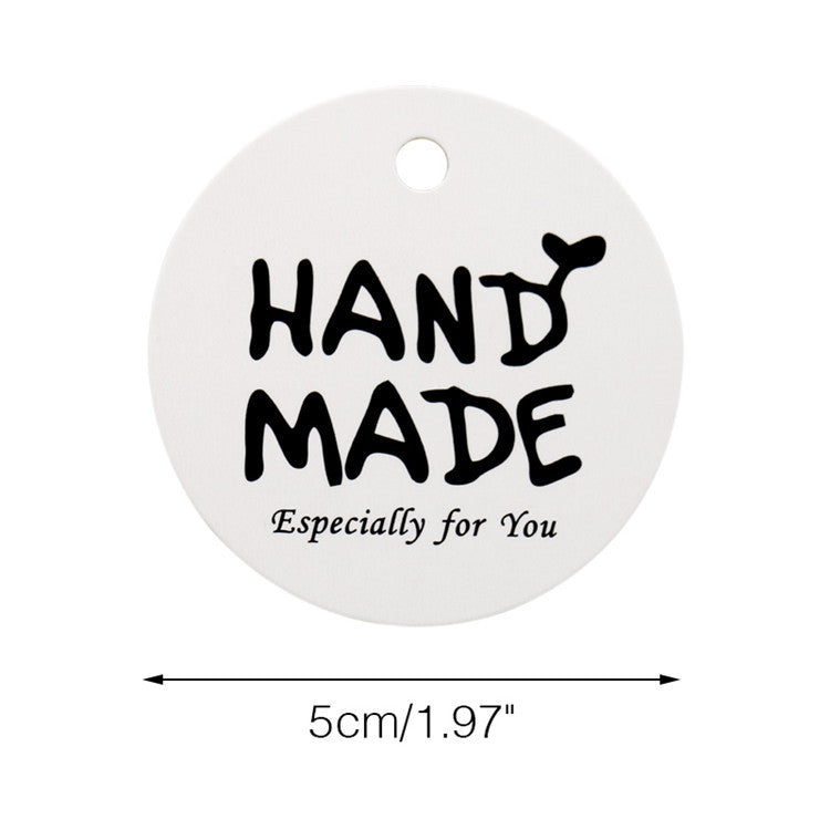 100PCS Round Handmade Especially for You Printed Tags,White Kraft Pape ...